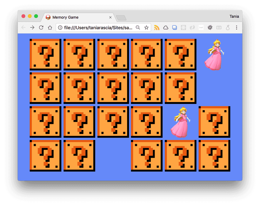 Create a Memory Game (ala Super Mario 3) with JavaScript | Tania's Website