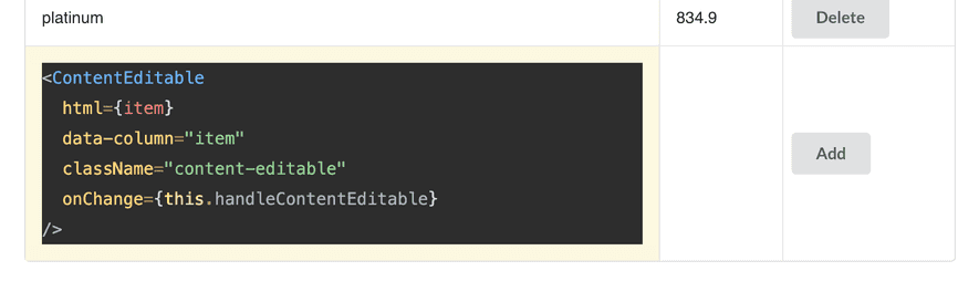 Using Content Editable Elements in JavaScript (React) | Tania's Website